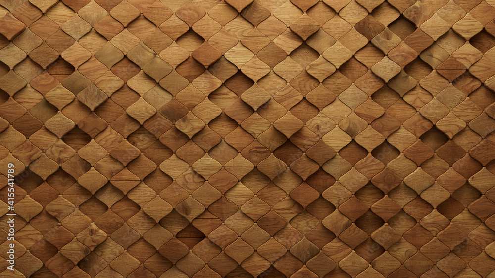 Wood Block Wall background. Mosaic Wallpaper with Light and Dark Timber ...
