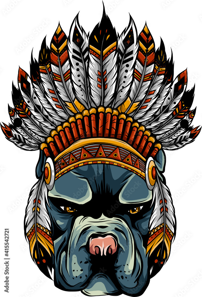 head dog with traditional Indian hat, vector illustration Stock Vector ...