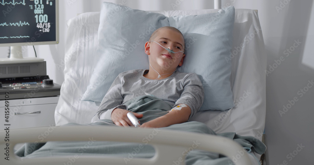 Teen Lying In Hospital Bed