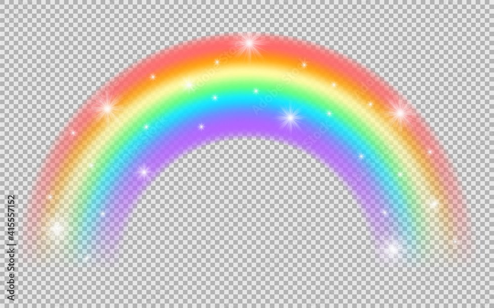 Rainbow on a transparent background. Color realistic spectrum. Vector ...
