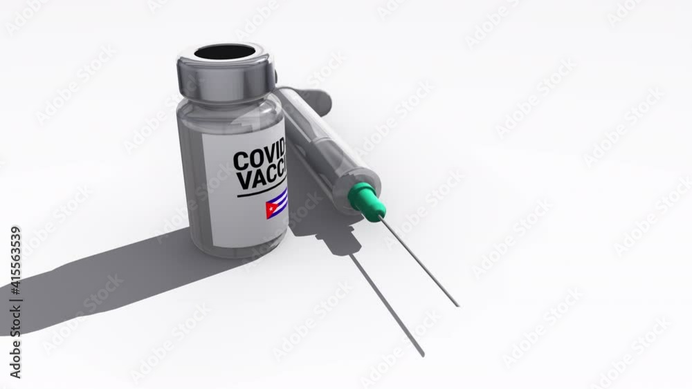 Seamless looping 3D animated syringe and bottle of covid-19 vaccine ...