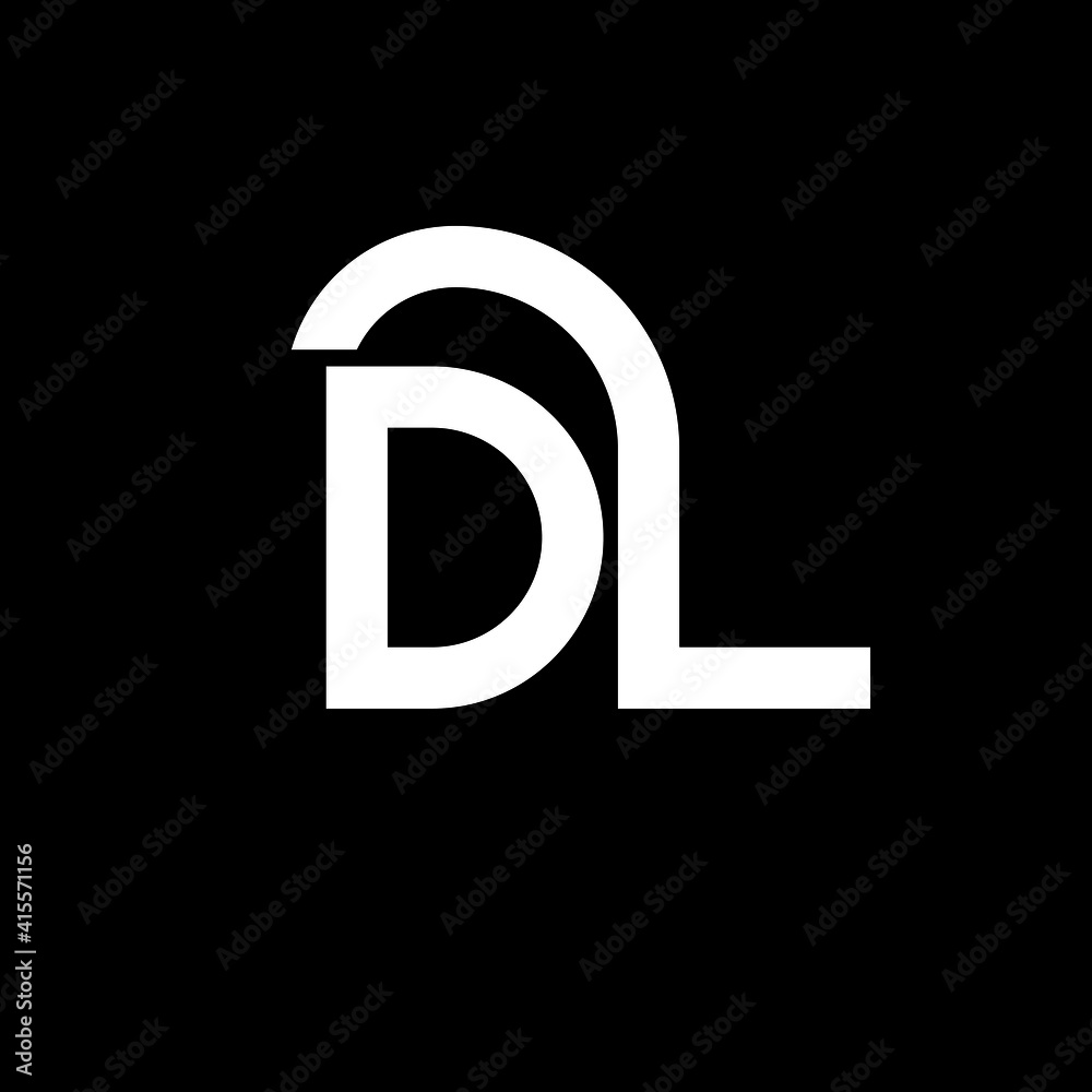 DL letter logo design on black background. DL creative initials letter ...