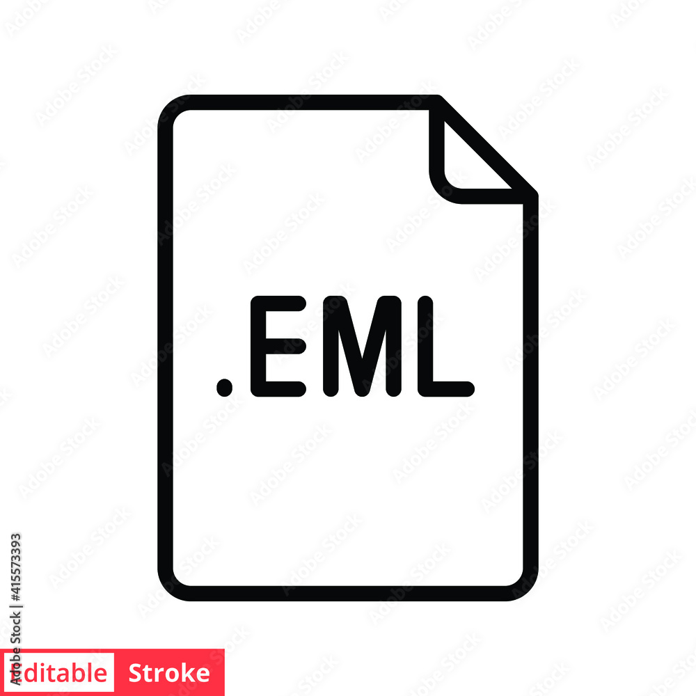 EML file format line icon. Linear style sign for mobile concept and web ...