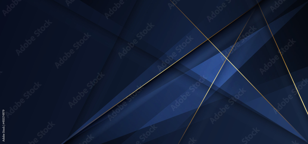 Abstract template blue triangles geometric overlapping background with ...