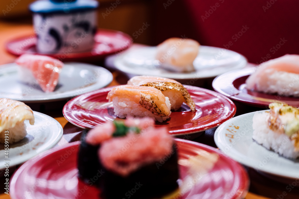Sushiro restaurant in Taipe, Taiwan. Sushiro is the large chain of ...
