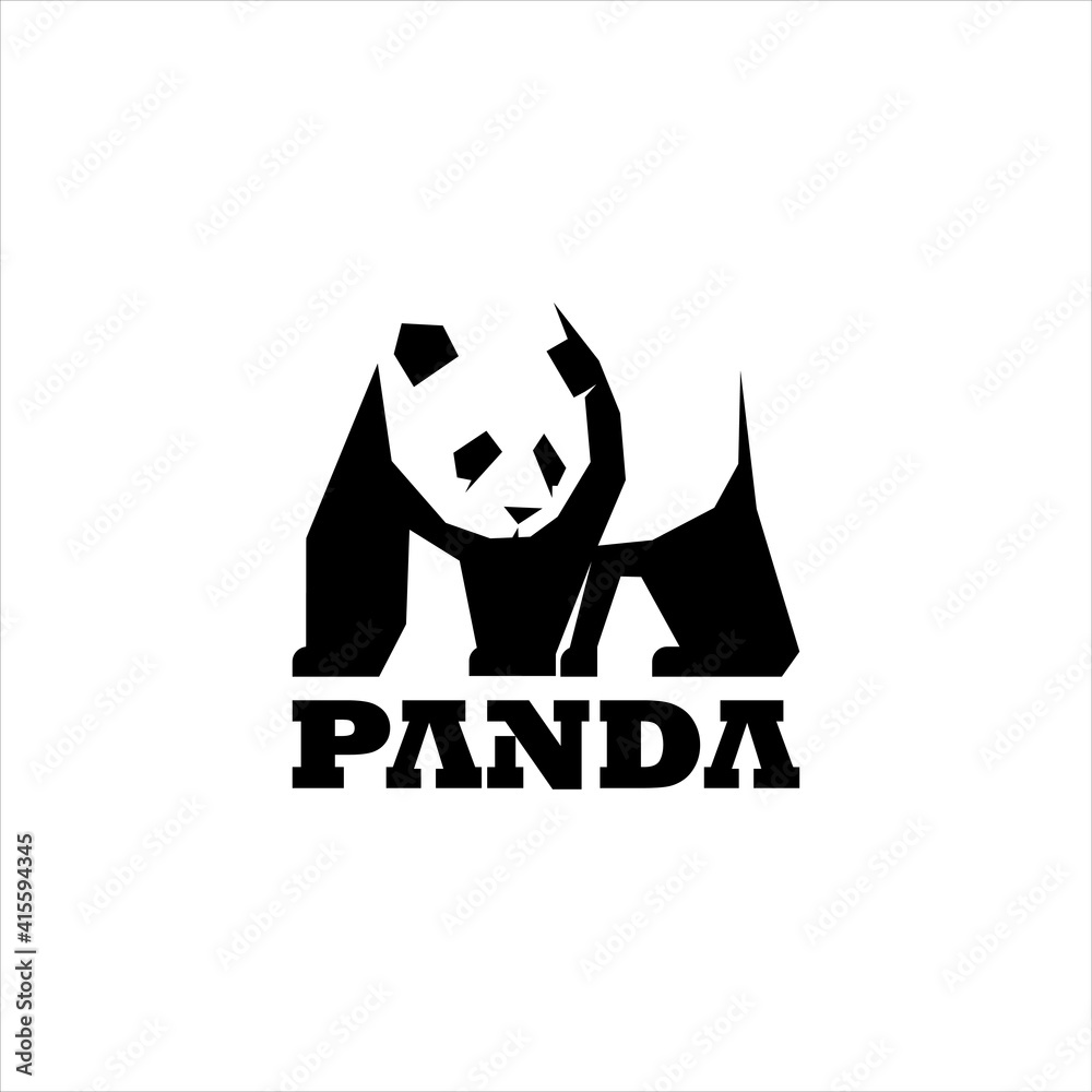 Panda Logo Simple Animal Vector Mascot Asia Bear Wildlife and Nature ...