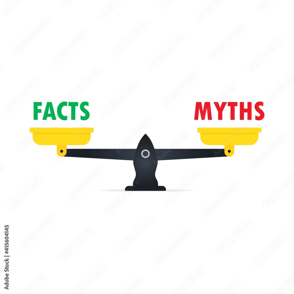 Scale with decision icon. Fact or myth. Concept of disinformation sign ...