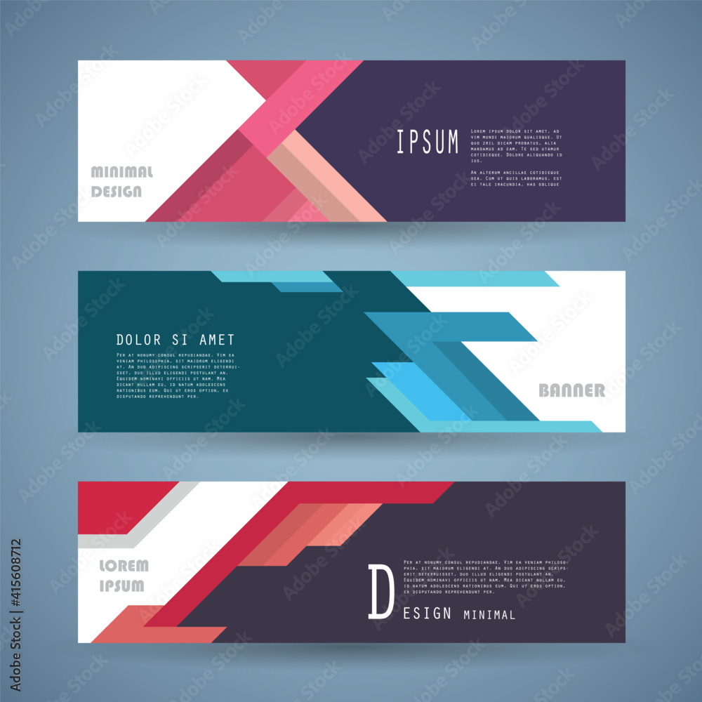 Vector horizontal banner template, abstract design Stock Vector | Adobe ...
