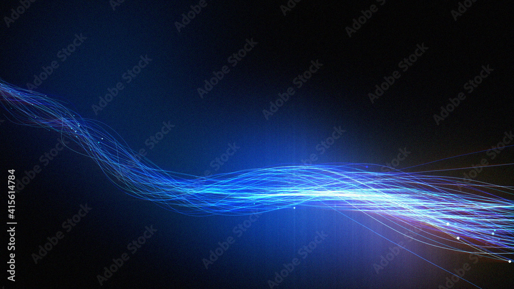 3d rendered illustration of Thin Fiber Optic Cables Concept 4. High ...