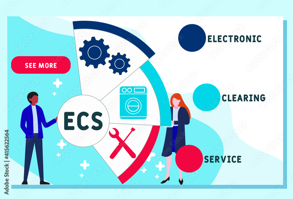 Vector website design template . ECS - Electronic Clearing Service ...