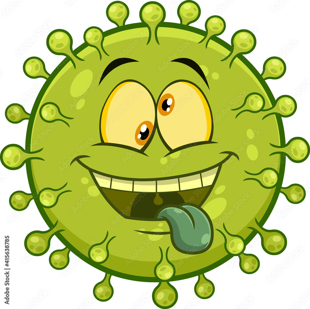 Crazy Coronavirus (COVID-19) Cartoon Emoji Character. Vector ...