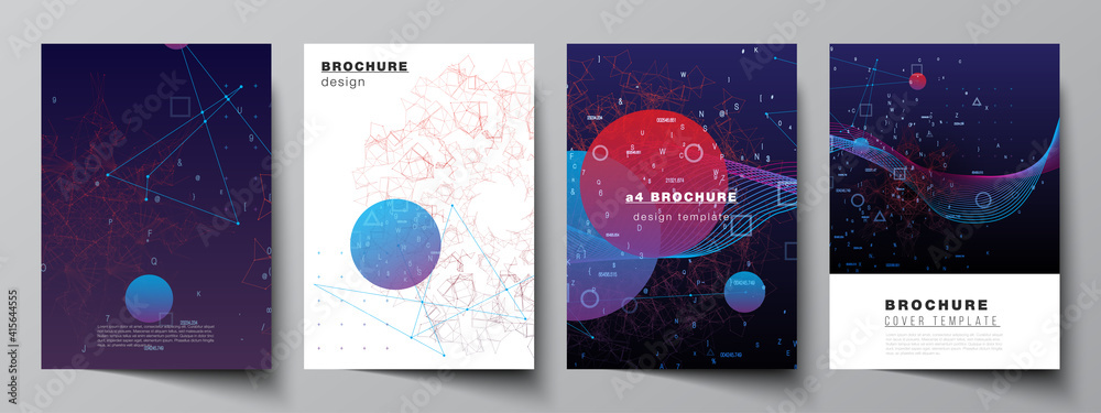 Vector layout of A4 cover mockups templates for brochure, flyer layout ...