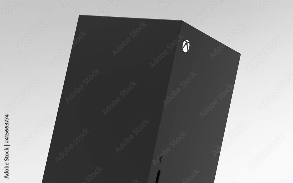 3d illustration render Video game console similar to xbox series x on ...