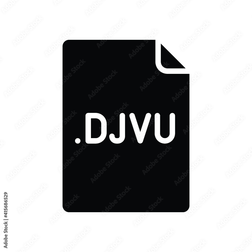 DJVU file format glyph icon. Linear style sign for mobile concept and ...