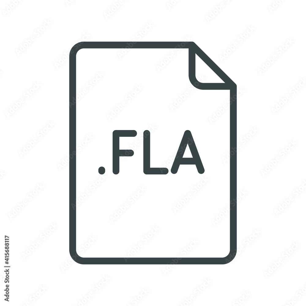 Vecteur Stock FLA file format line icon. Linear style sign for mobile ...