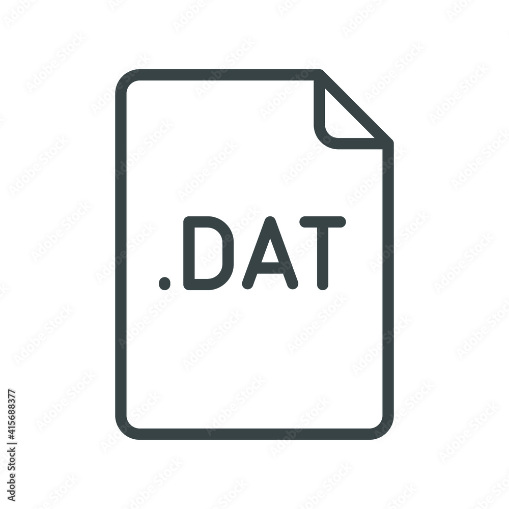 DAT file format line icon. Linear style sign for mobile concept and web ...