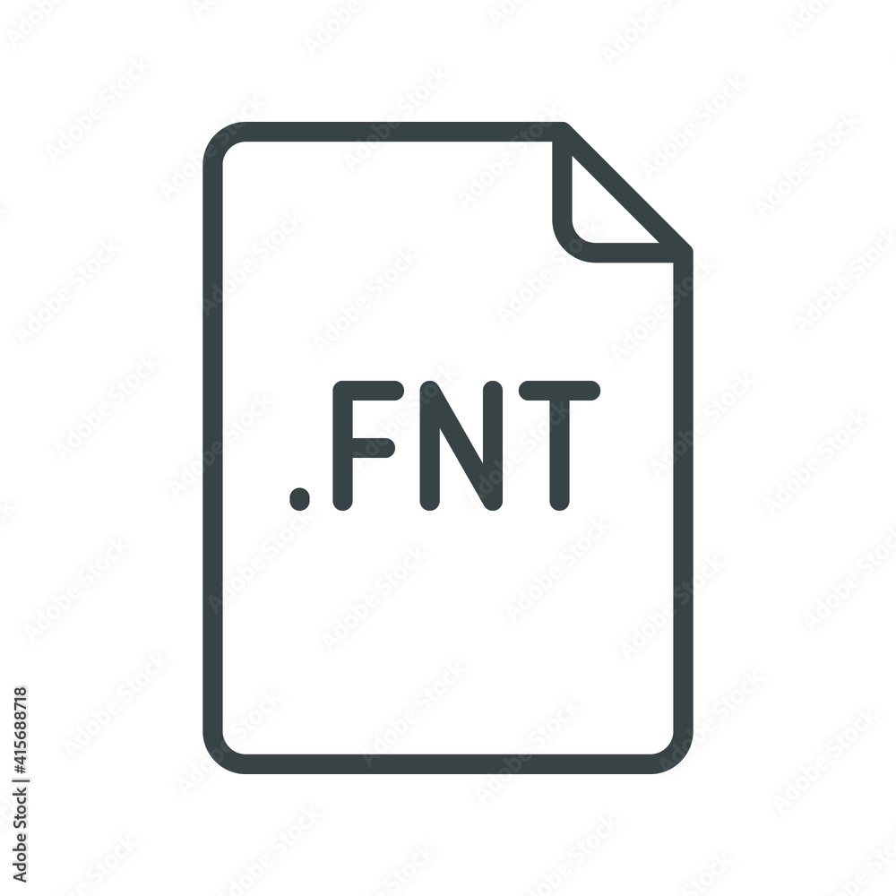FNT file format line icon. Linear style sign for mobile concept and web ...
