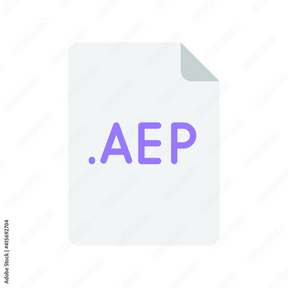 AEP file format flat icon. Linear style sign for mobile concept and web ...