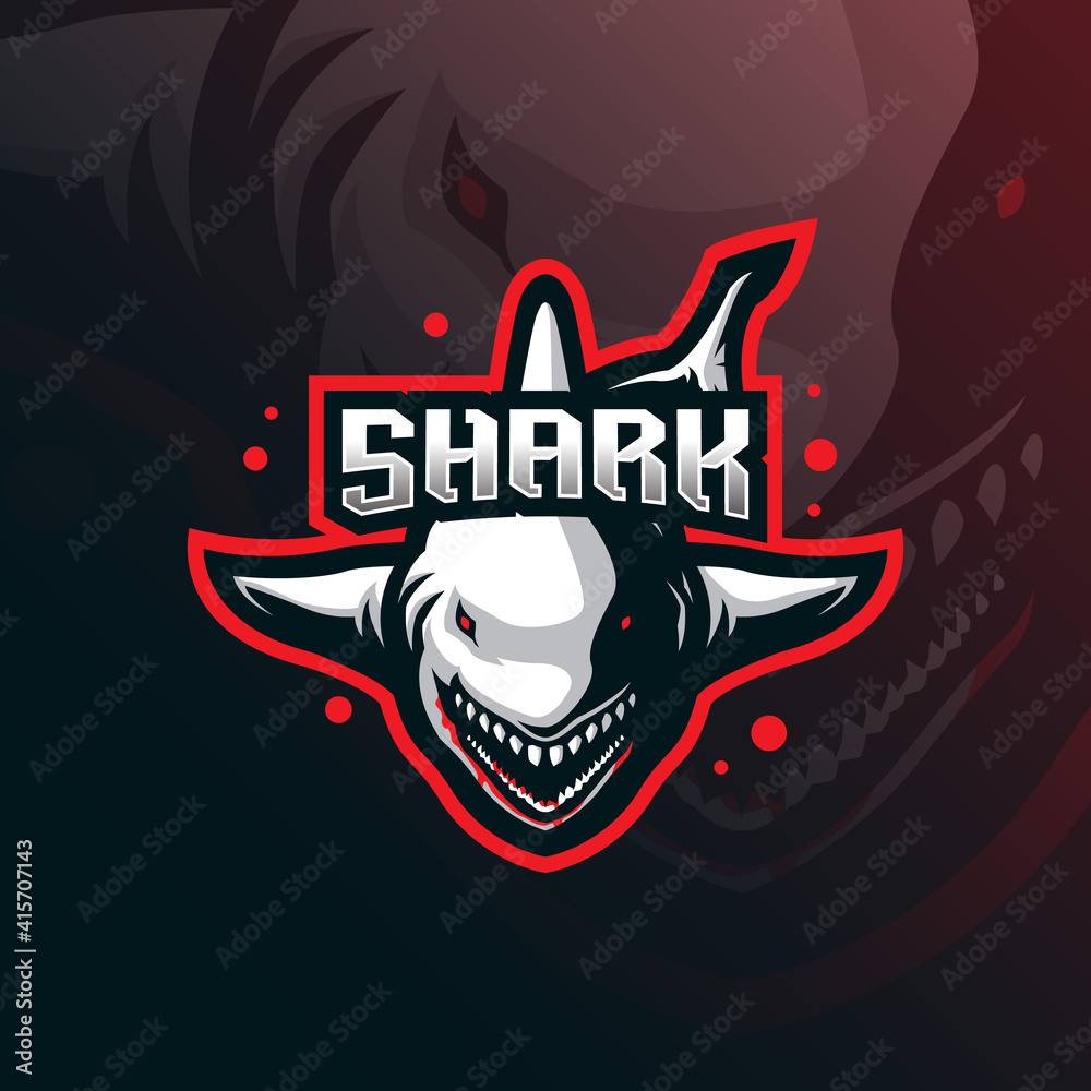 shark mascot logo design vector with modern illustration concept style ...