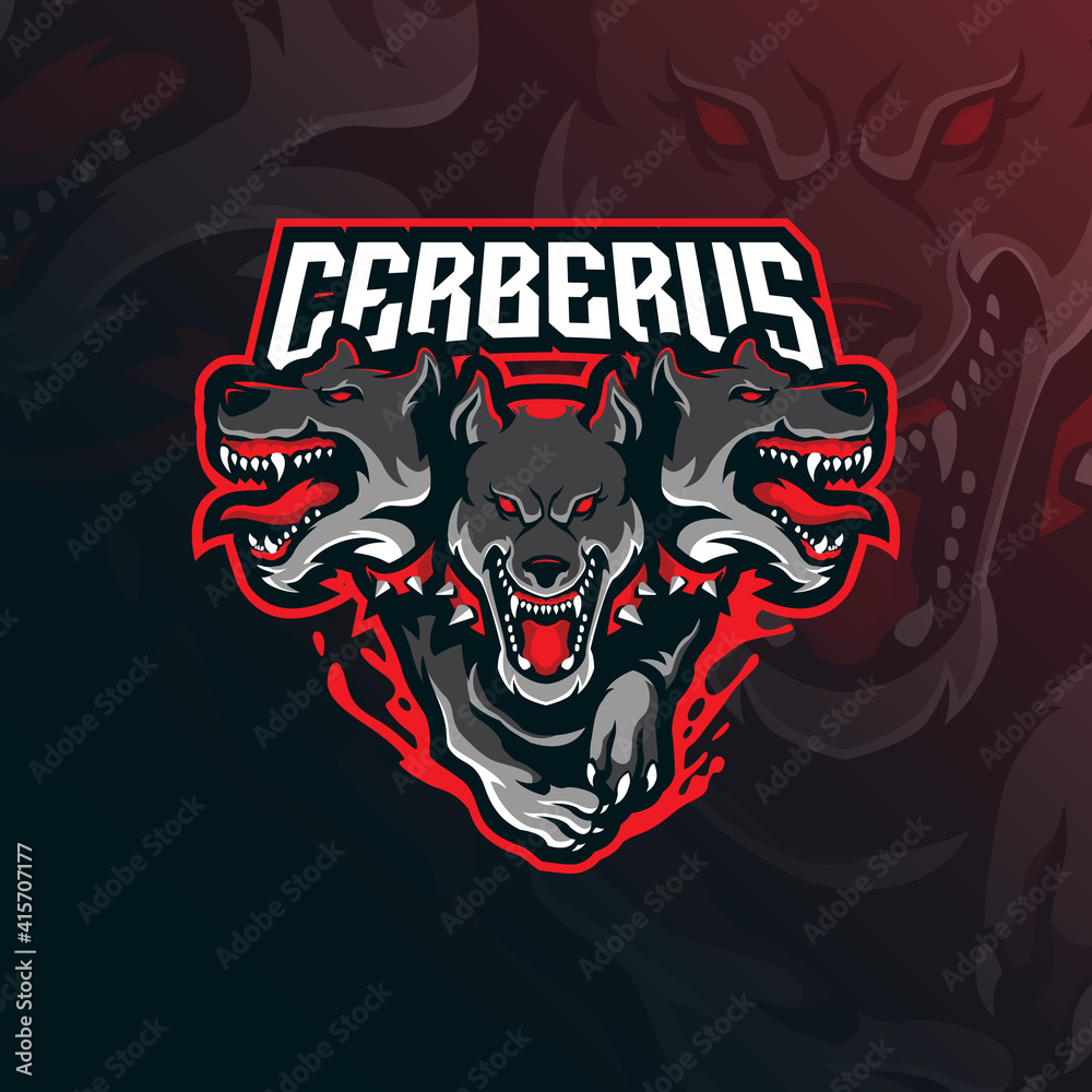 Vetor de cerberus mascot logo design vector with modern illustration ...
