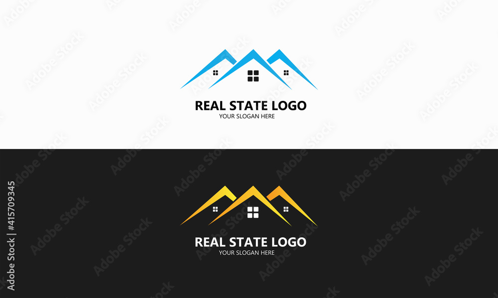 Real state logo design for commercial use logo design Stock Vector ...
