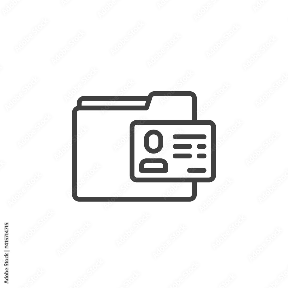 Personal info folder line icon. linear style sign for mobile concept ...