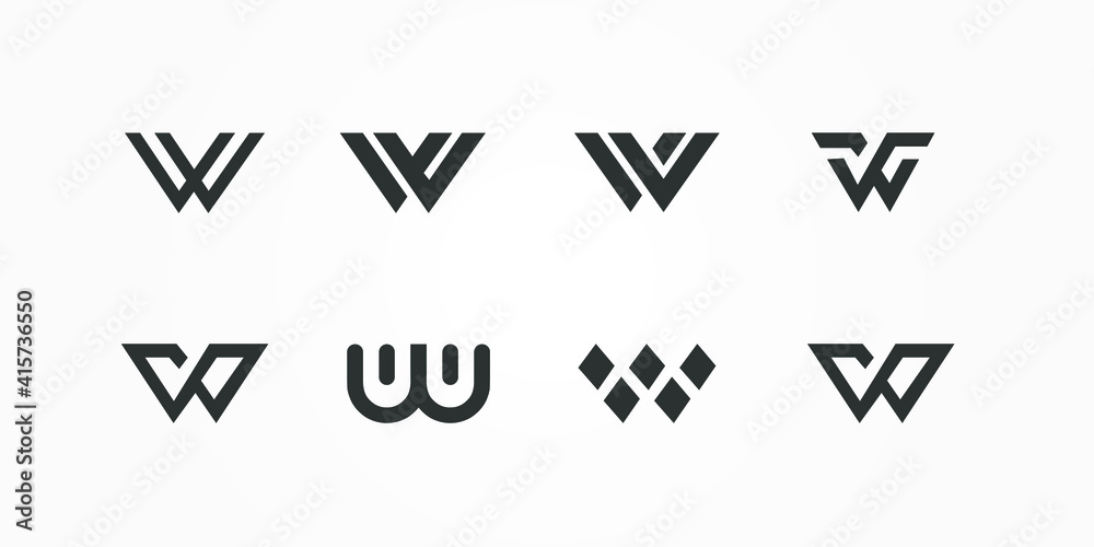 W alphabet letter vector symbol logo Stock Vector | Adobe Stock