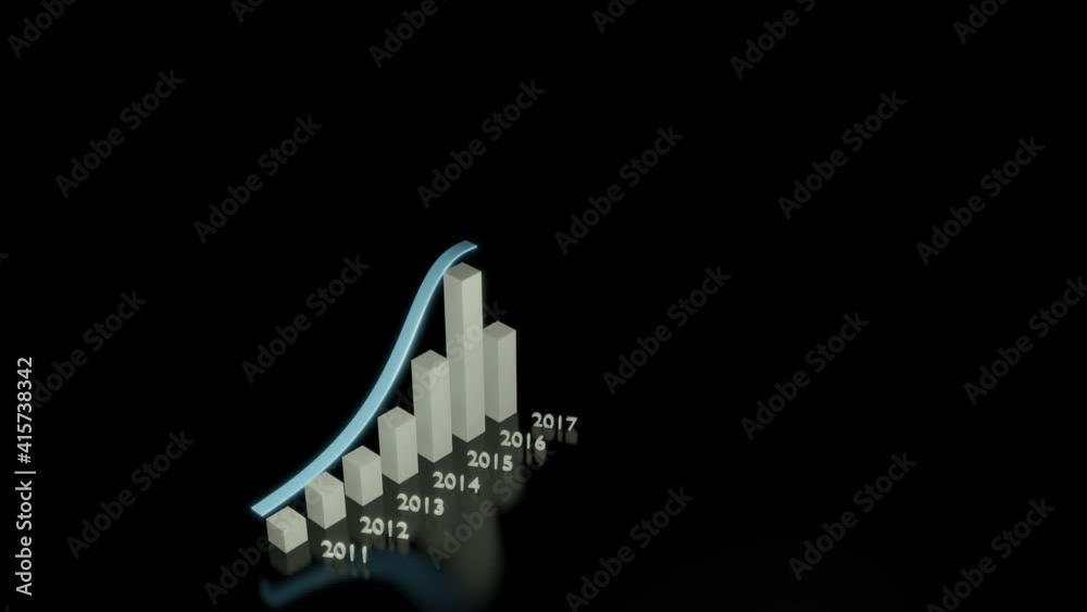 Financial crisis chart bar 3d rendering animation. Economic crisis ...