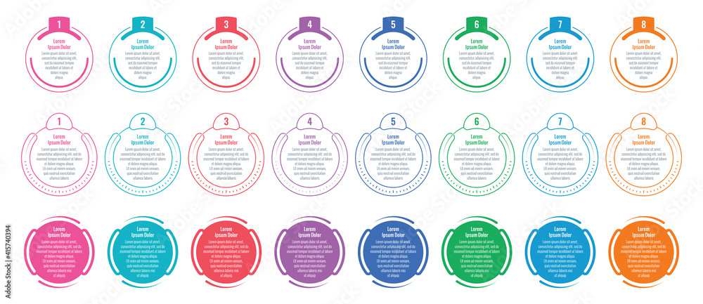 round, circular infographic template set. internet, web, annual report ...