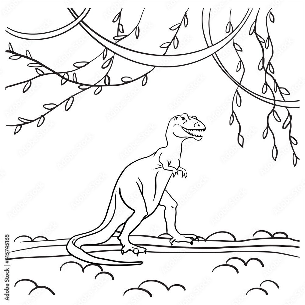 Bird dinosaur drawing lines, vector is suitable for any graphic design ...