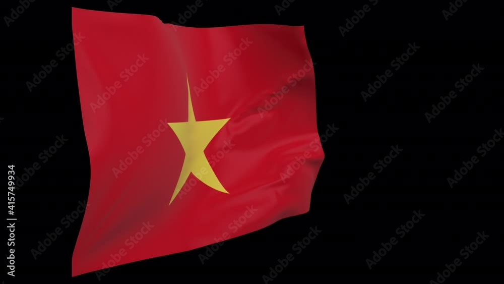 Vietnam waving flag seamless loop animation. 4k Alpha Channel transparent background. 3d Vietnam ...