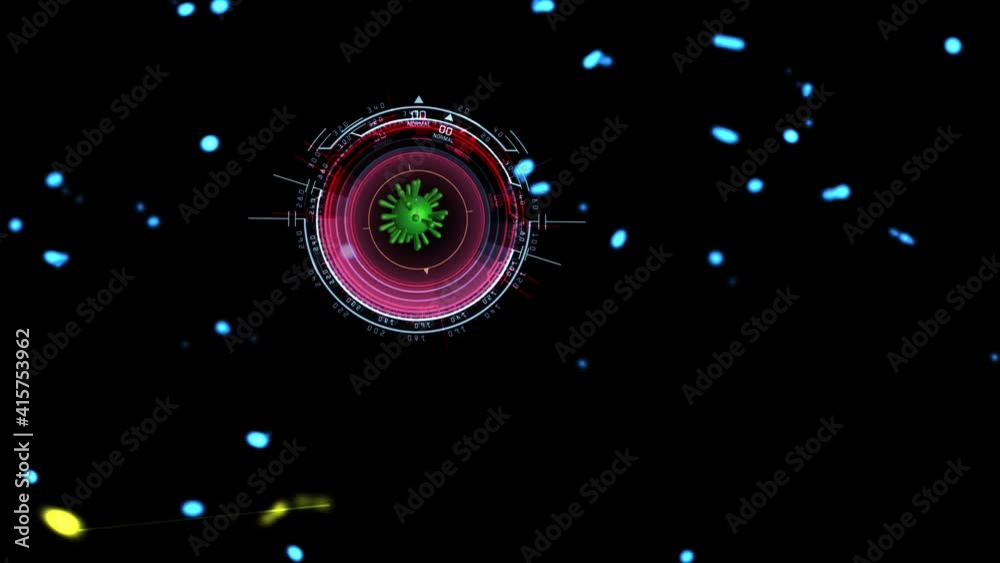 HUD info display scanning and tracking mutating virus. Tech tracks and ...