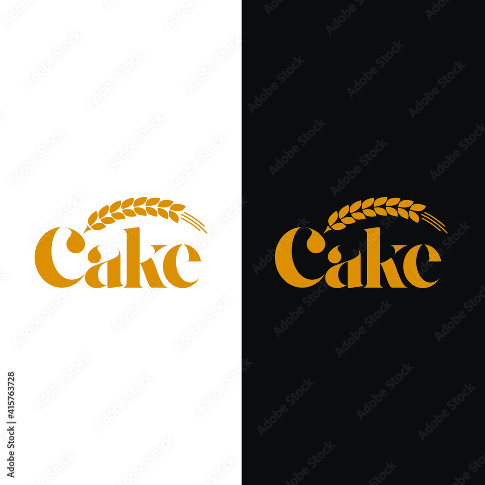 Cake bakery logo design creative letterign logotype vector template ...