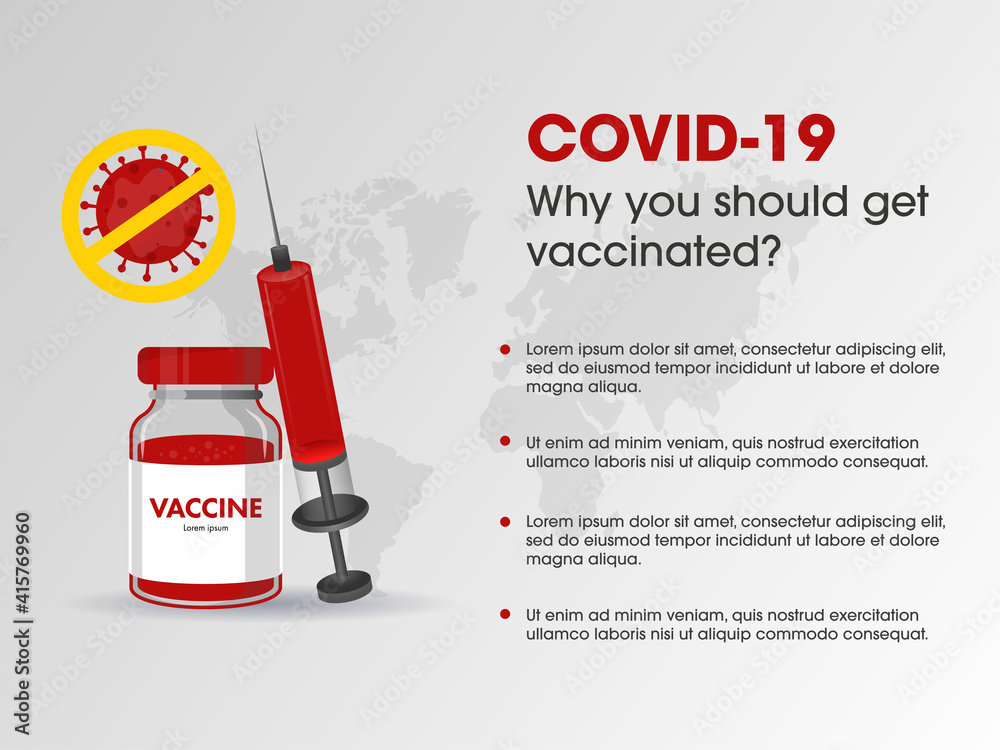 COVID-19 Vaccinated Concept Based Poster Design With Vaccine Bottle And ...