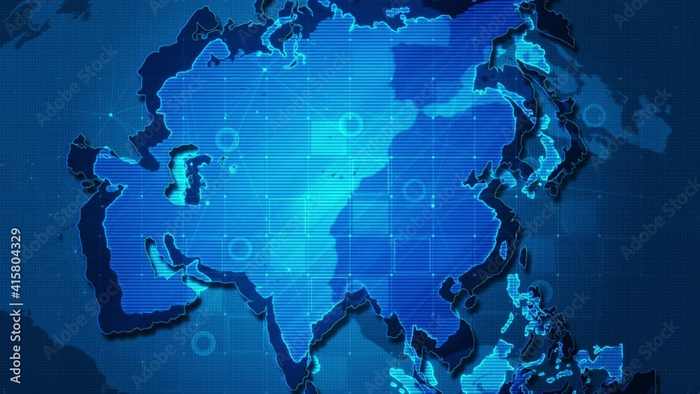 Business map technology asia concept. Future technology business map or ...