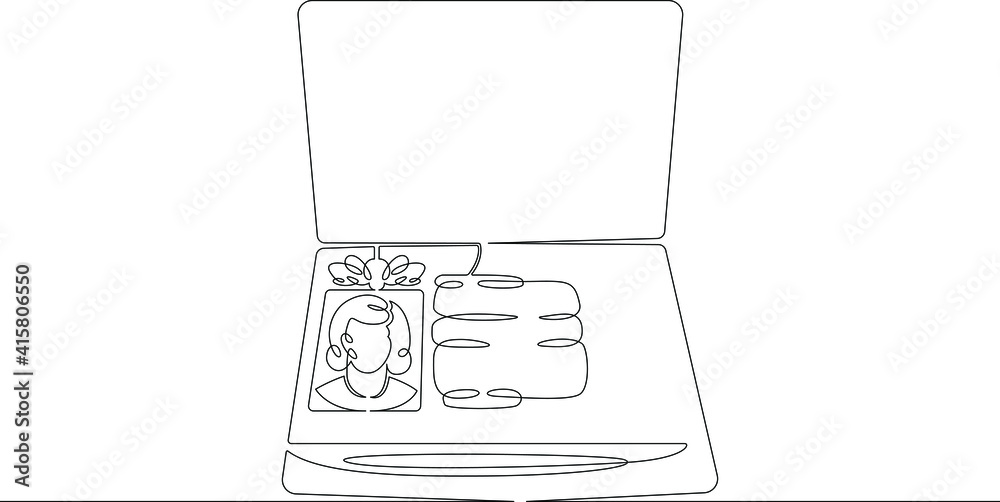 Opened international passport with a photo of a citizen.One continuous ...