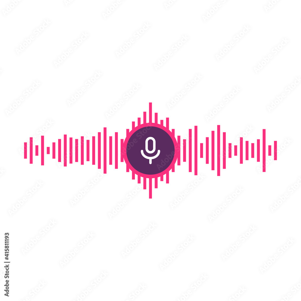 Microphone icon. Voice Recognition AI personal assistant modern ...