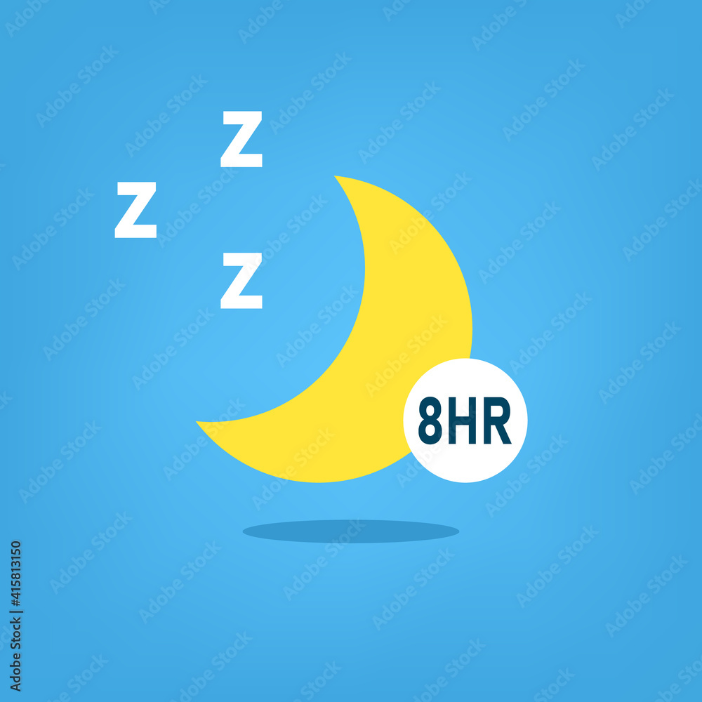 8 hours sleep illustration. Clipart image Stock Vector | Adobe Stock