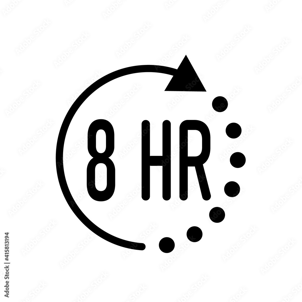 8 hours sleep sign icon. Clipart image isolated on white background ...