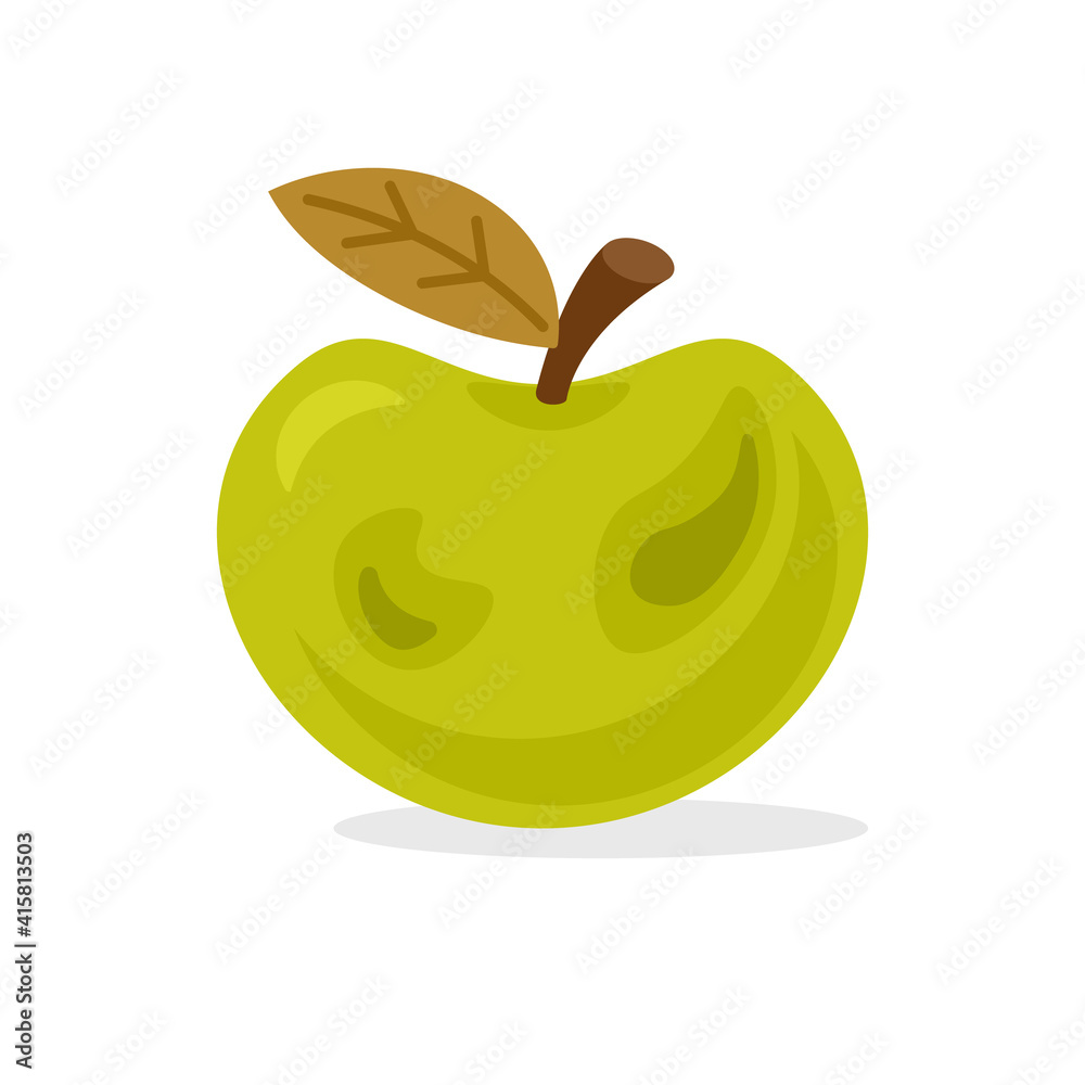 Rotten apple icon. Clipart image isolated on white background Stock ...