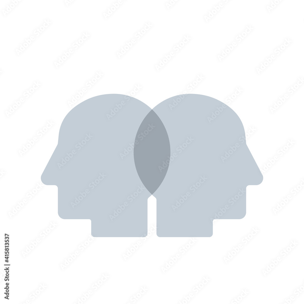 Split personality icon. Clipart image isolated on white background ...