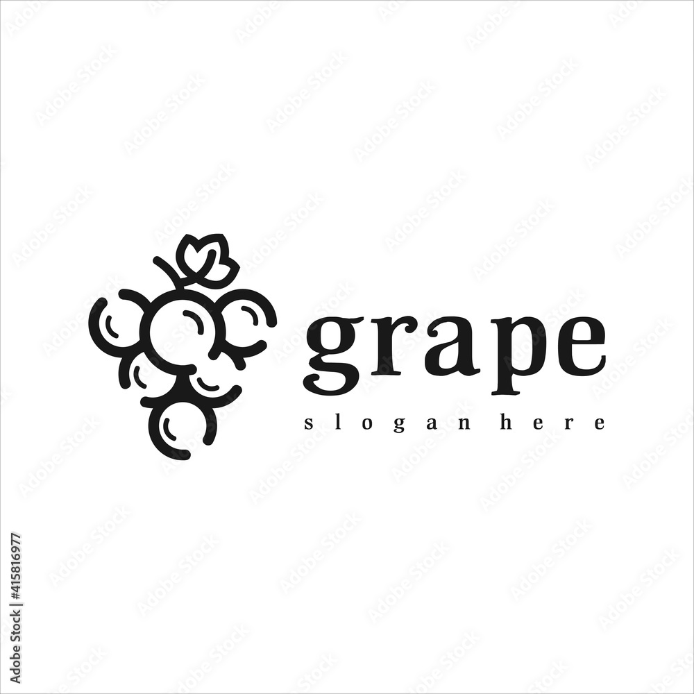 grape logo design template vector. Stock Vector | Adobe Stock