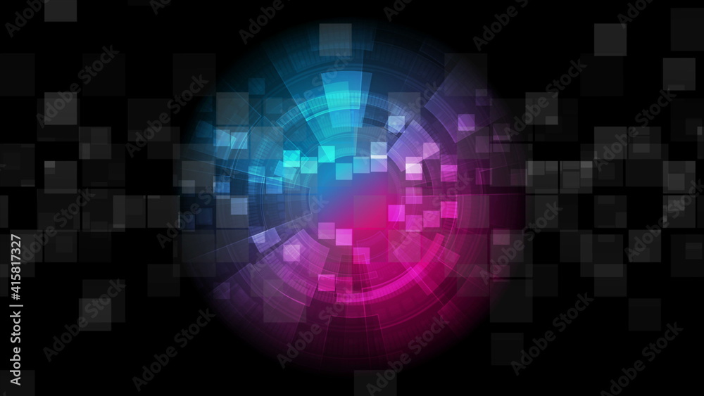Abstract blue purple neon futuristic technology background Stock ...