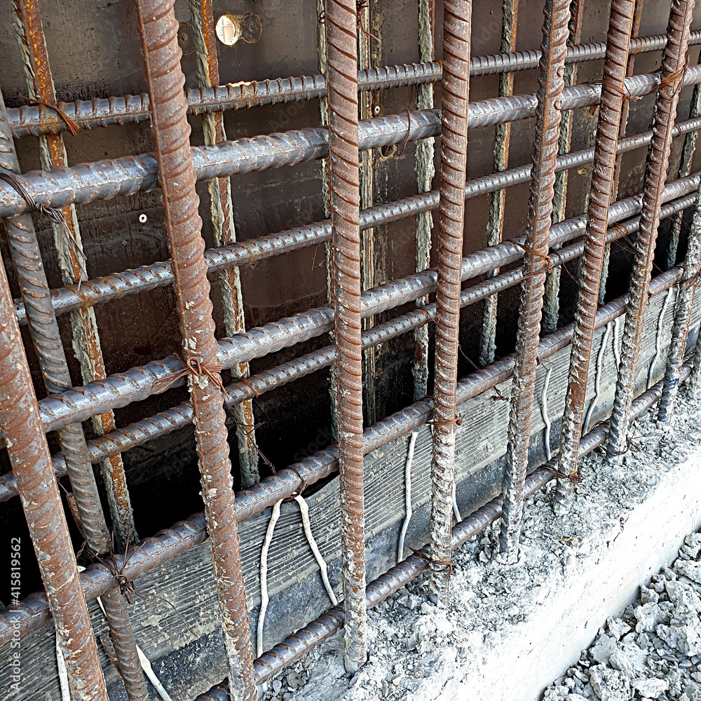metal bars, reinforcement work , reinforcement, wall, formwork , metal ...