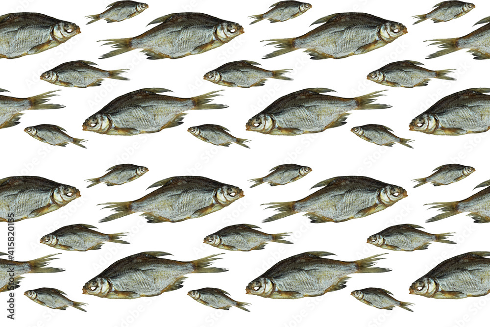 dried fish, seamless texture, pattern for packaging, beer snack Stock ...