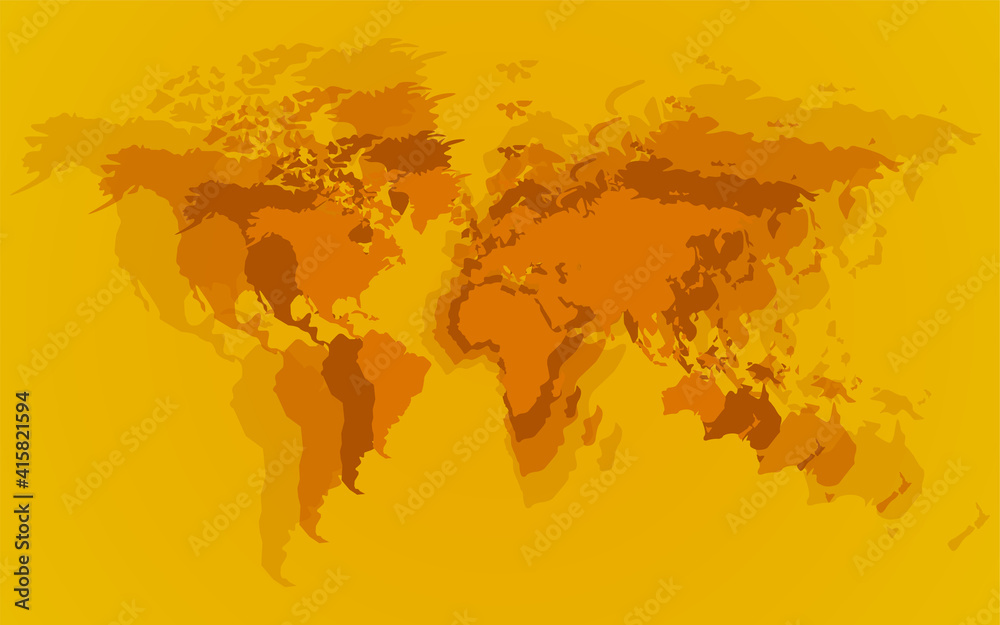 Abstract world map with overlaps. Vector illustration Stock Vector ...