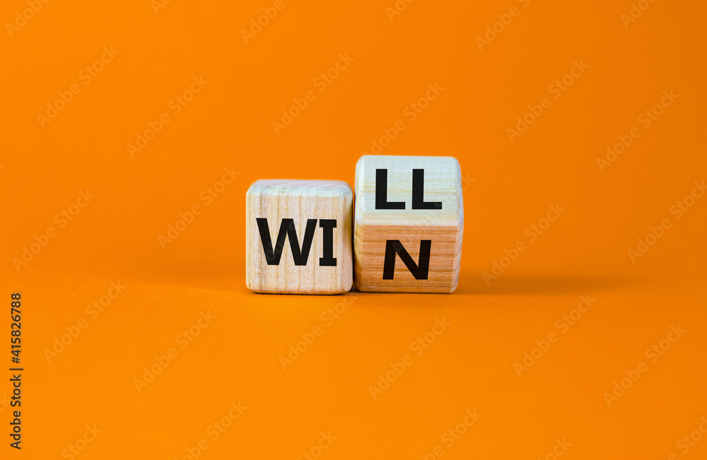 We will win symbol. Turned cubes and changed the word will to win ...