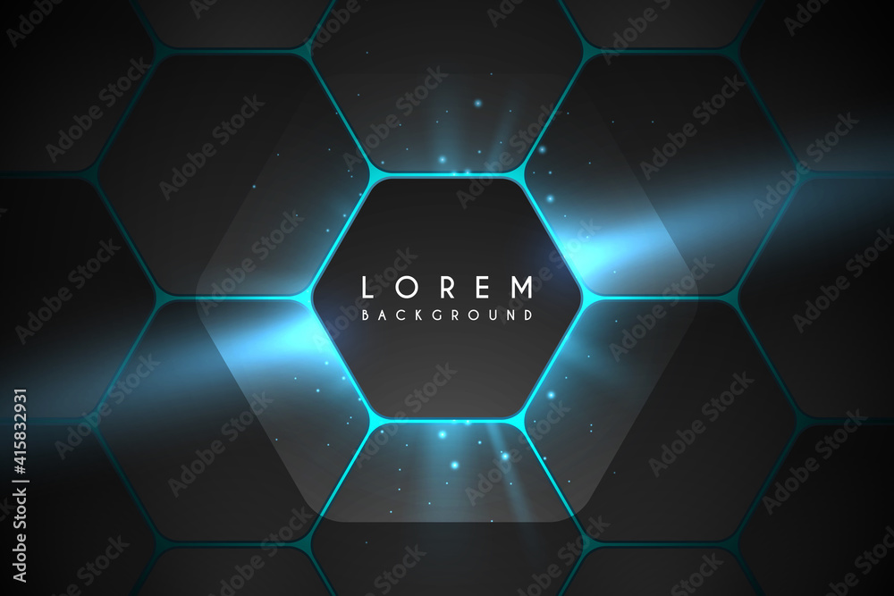 Abstract hexagonal background with light effect Stock Vector | Adobe Stock