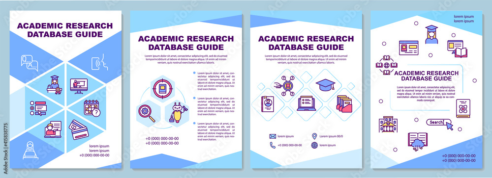 Academic research database guide brochure template. Flyer, booklet ...