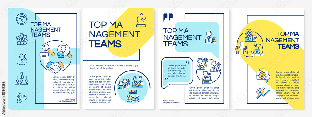 Vetor de Teams of top management brochure template. Corporate strategy ...